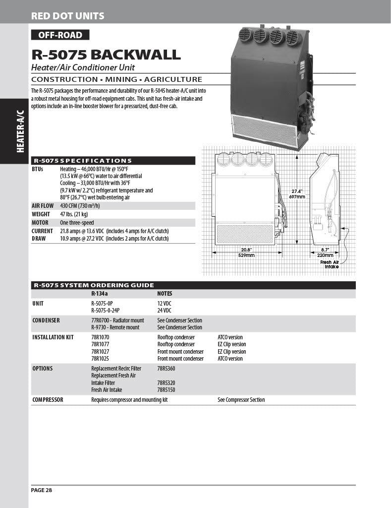 Red Dot HVAC Unit 24v Wall Mount R-5075-0-24P | VMACSINC